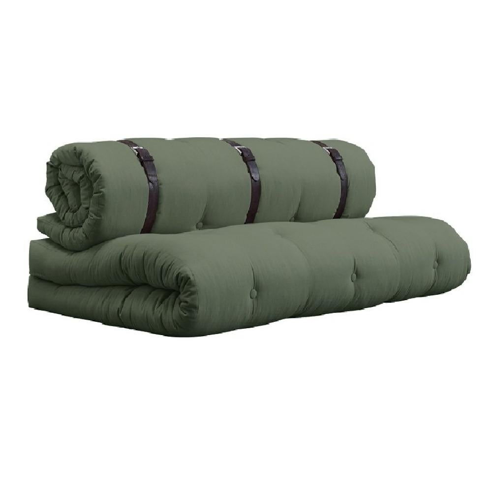 Canape futon standard convertible BUCKLE-UP SOFA couleur vert olive ...