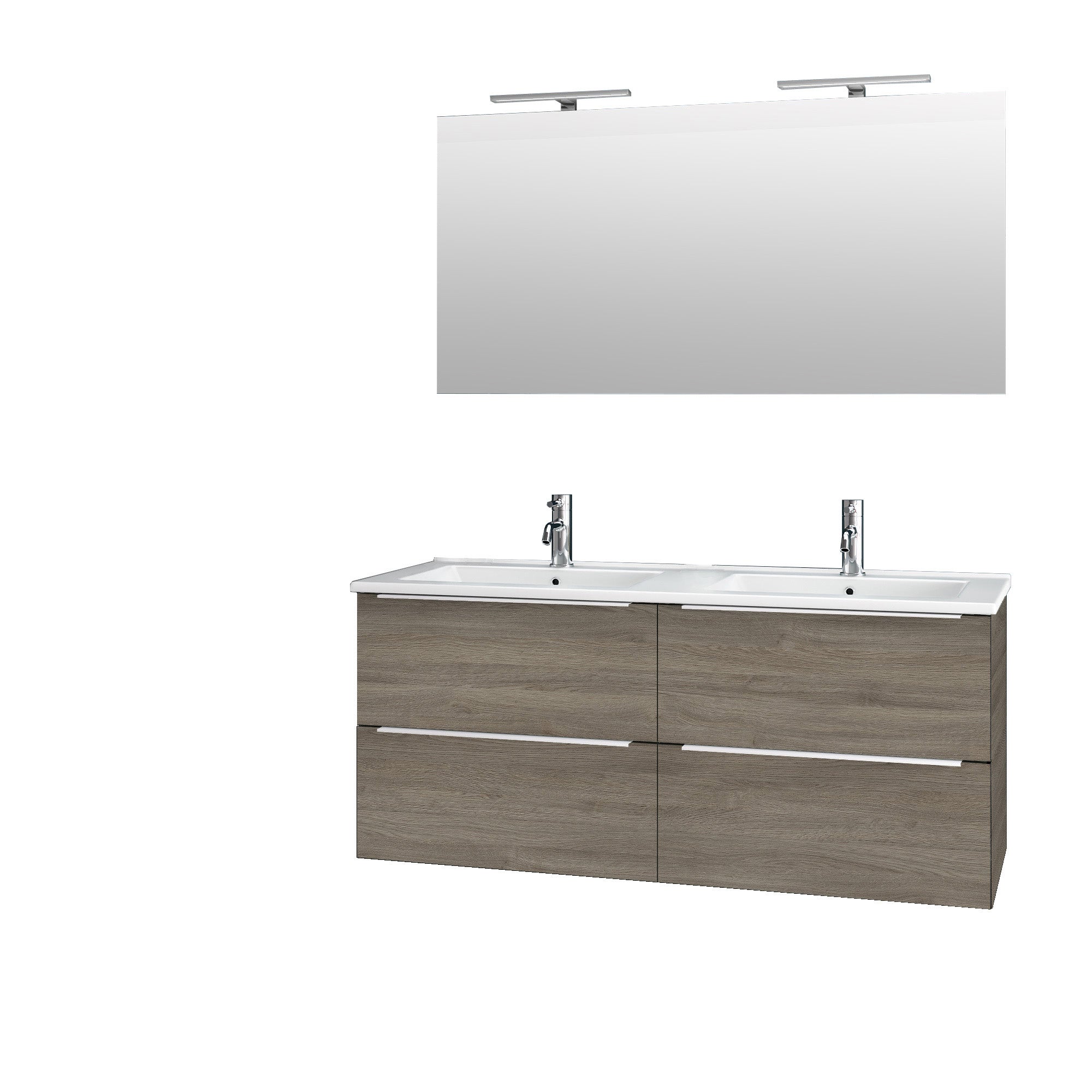 Composición de baño doble lavabo 6 piezas LARISSA fresno roble | Leroy ...