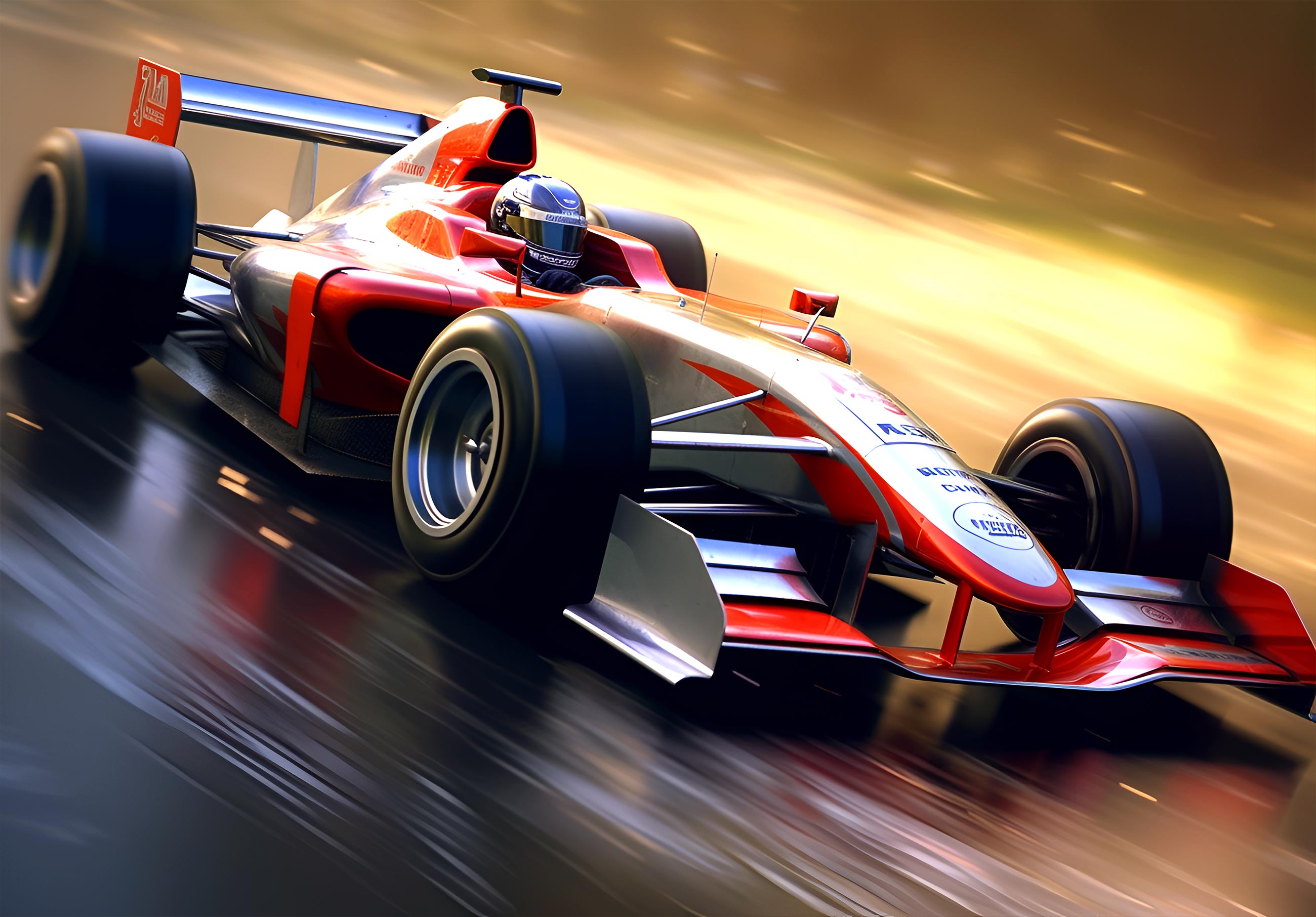 Papel pintado infantil panorámico Fórmula 1 254x184 cm - Cola incluida ...