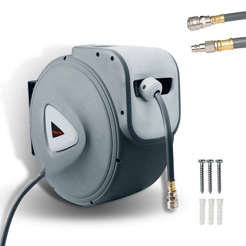 Dévidoir enrouleur de tuyau à air comprimé 30m - fixation murale ...