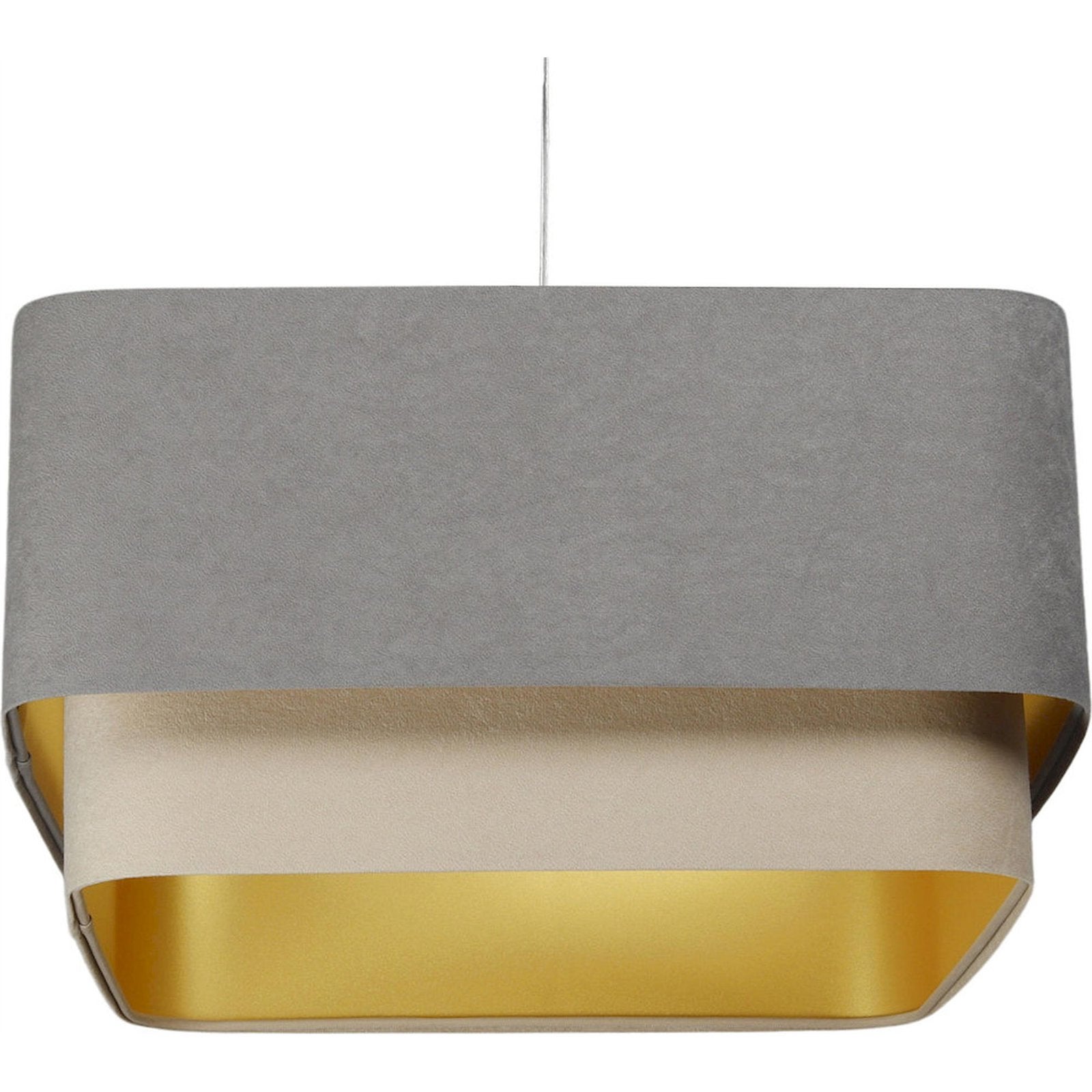 Suspension chic en velours et PVC doré 51,0 x 47,0 x 28 cm Doré chic ...