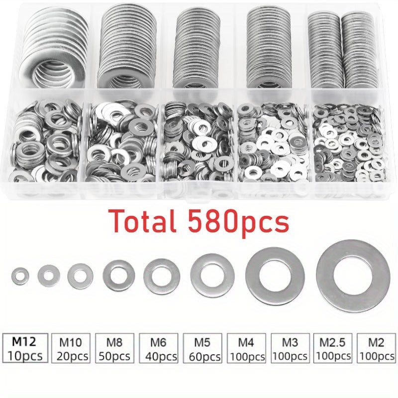 Ensemble de tri de joints plats de 580 pièces, tailles (M2-M12), adapté ...