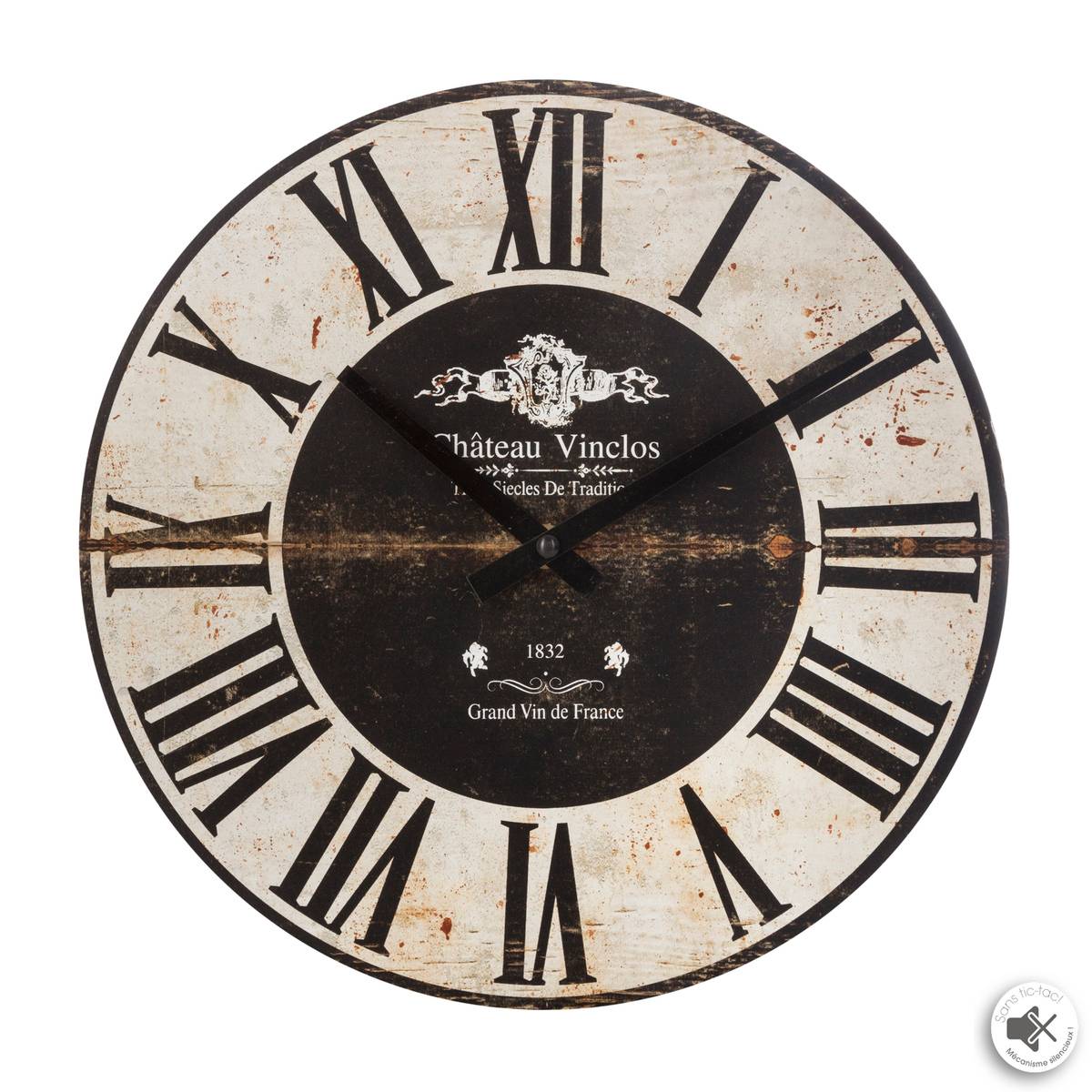 Reloj de panel de madera mdf d28cm - reloj de 28,8cm en mdf, hierro y ...