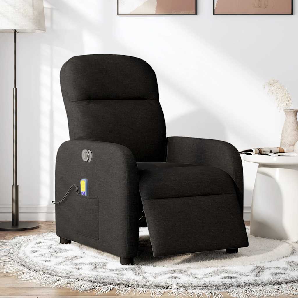 Sillón reclinable de masaje eléctrico tela negro - COMFORTXL | Leroy Merlin