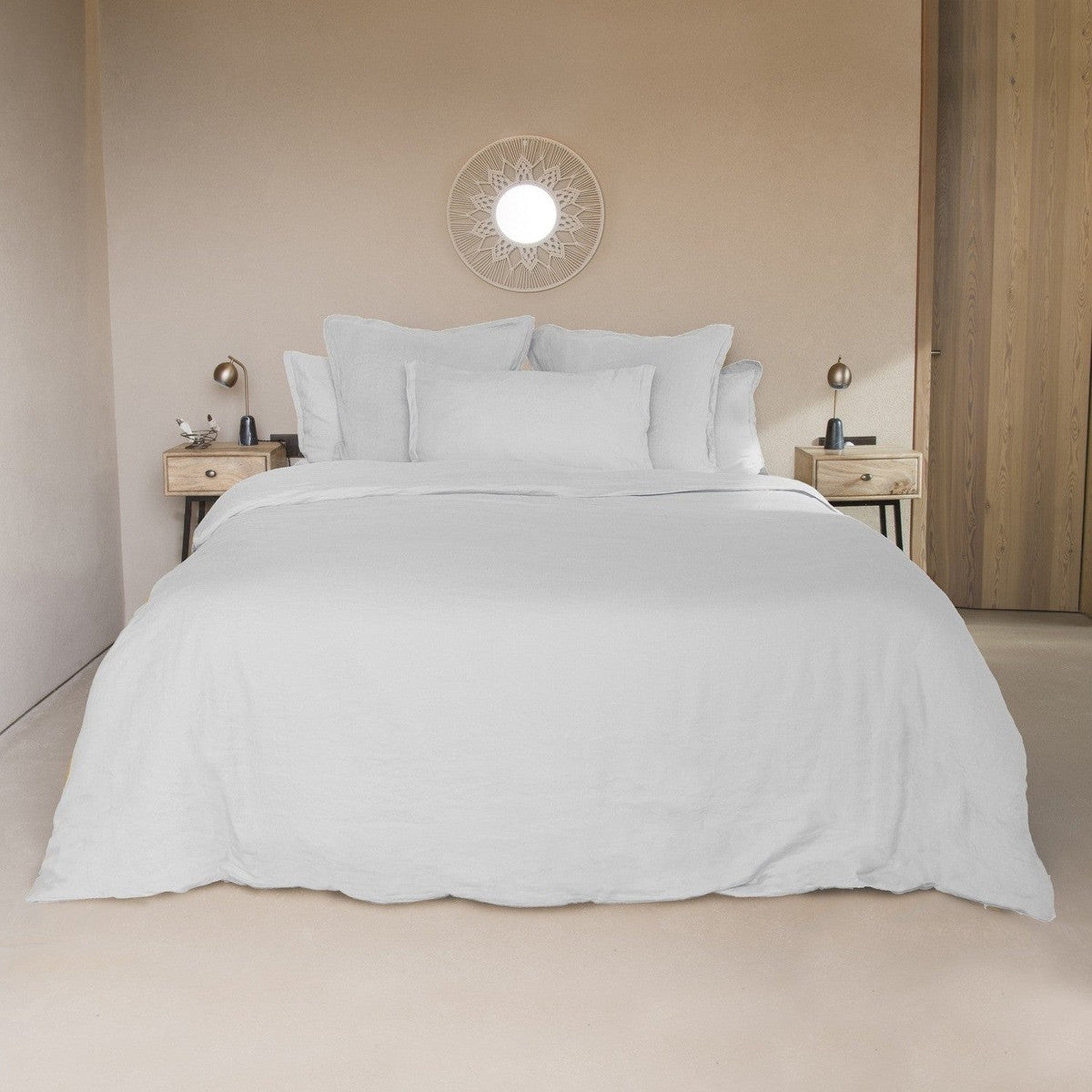 Housse de couette 200x200 lin lavé blanc | Leroy Merlin