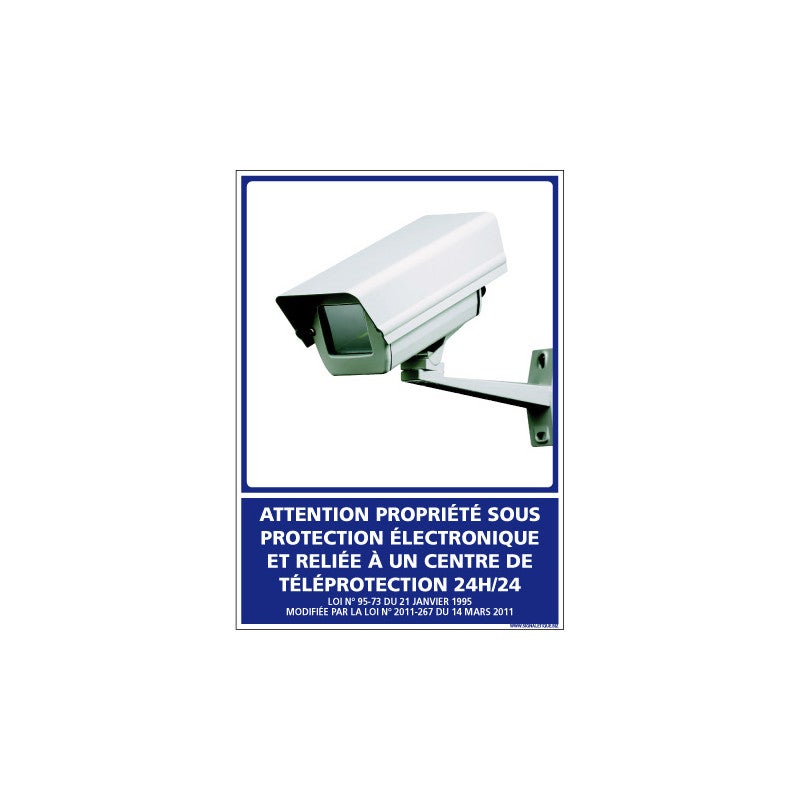 PANNEAU PROPRIETE SOUS PROTECTION ELECTRONIQUE (G1221) 450 x 630 mm ...