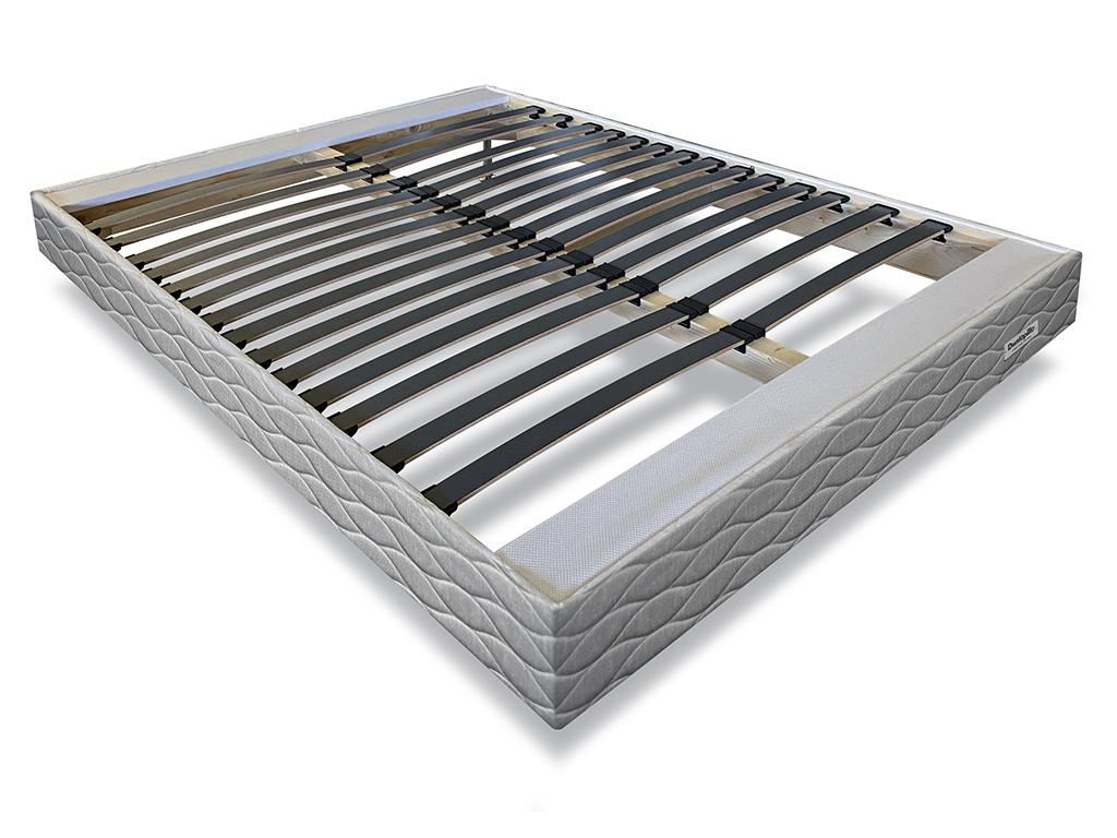 Sommier à lattes 160 x 200 cm 2x14 lattes souples - Sans pieds - Gris ...