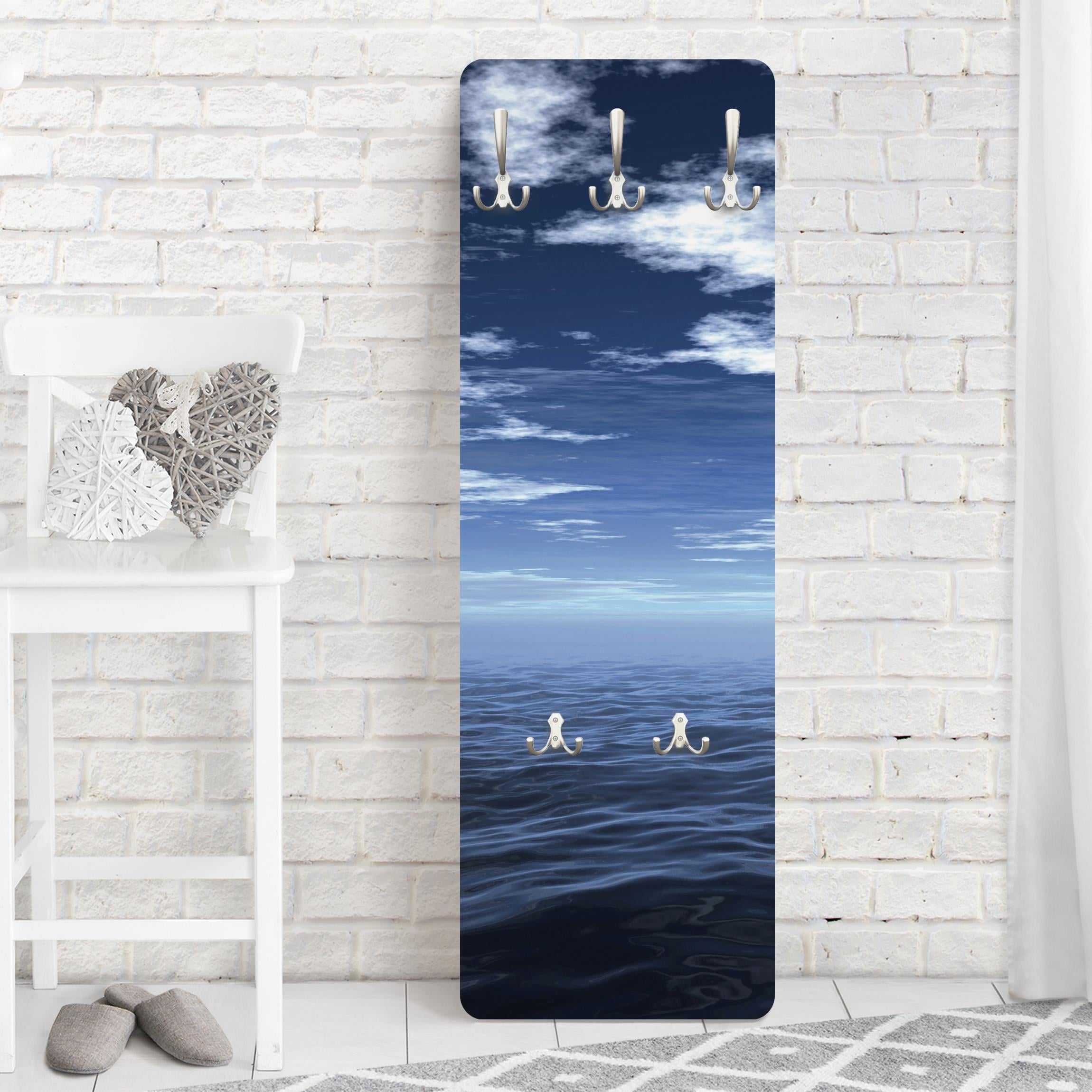 Perchero de pared motivo percha de pared madera perchero recibidor azul ...