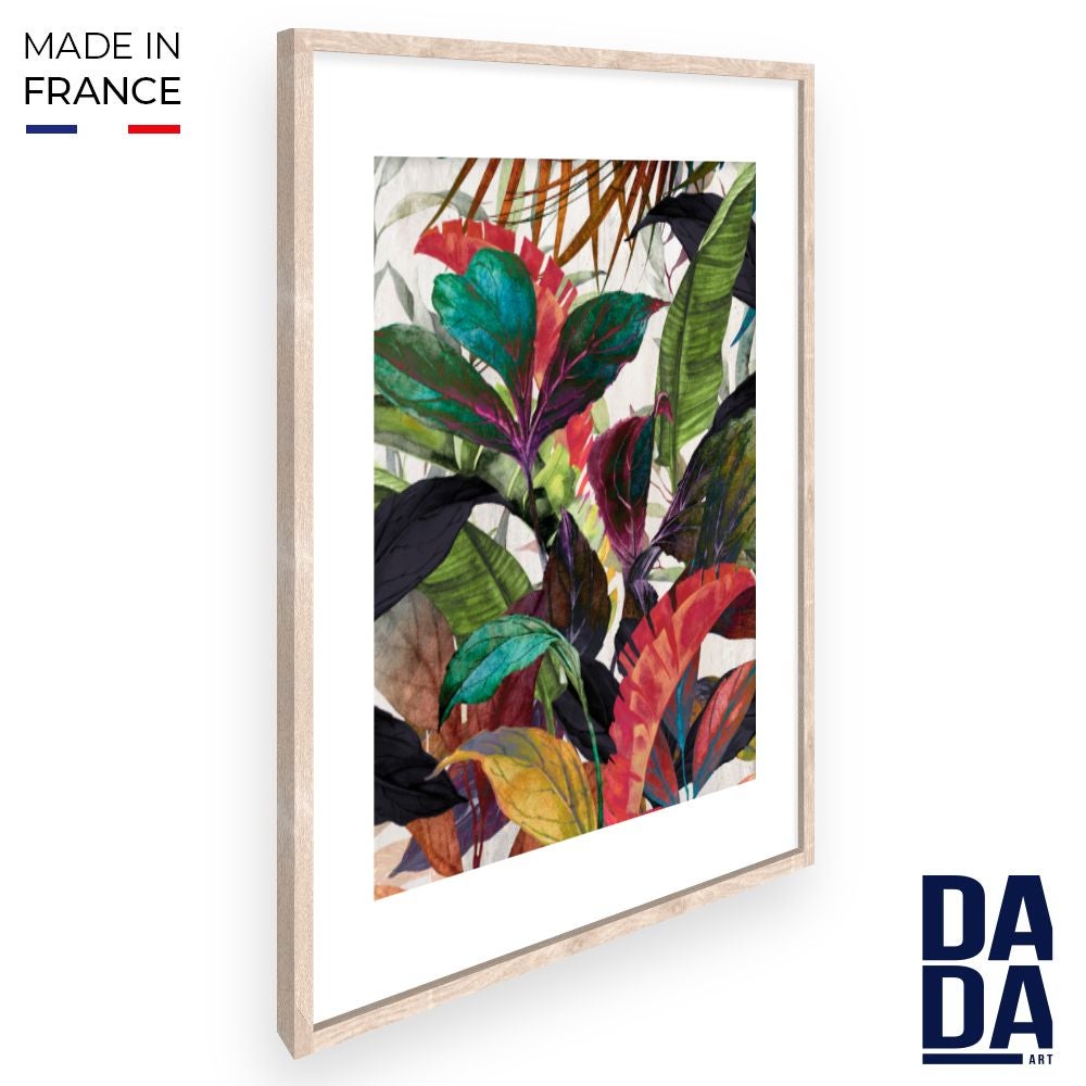 Image encadrée avec cadre CHÊNE / 50x70cm / Jungle exotique / Créé et ...