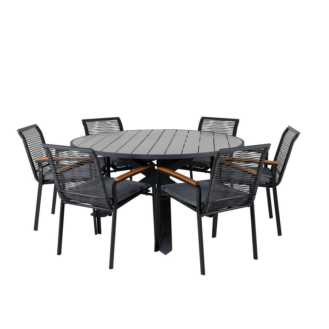 Parma Ensemble table et chaises de jardin, table Ø140cm et 6 chaises ...