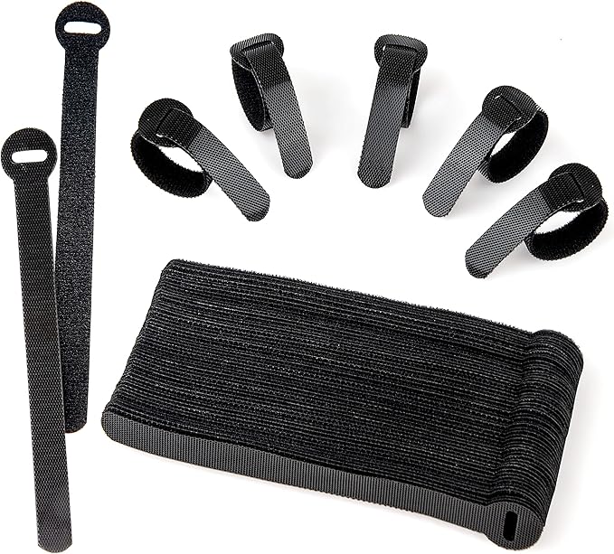 Lot de 60 attaches de câble réutilisables noires réglables et ...