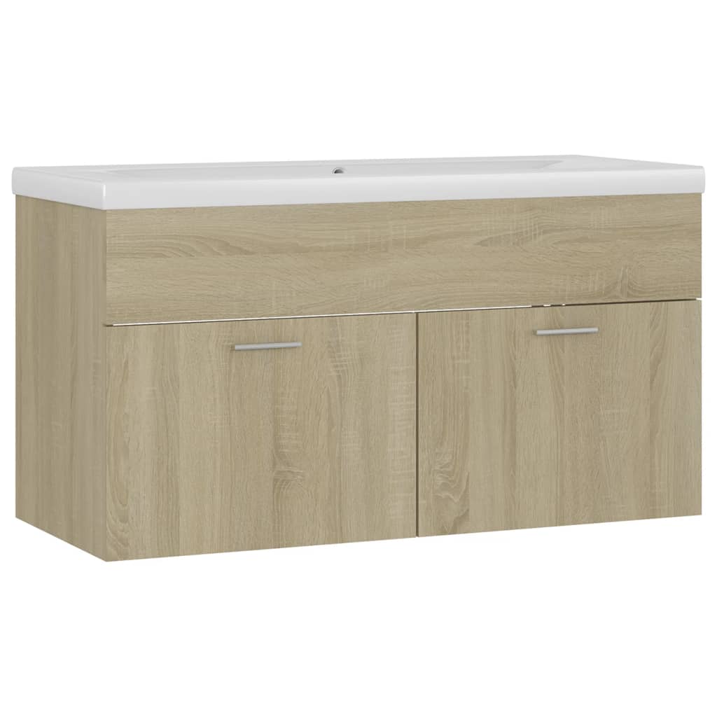 Mueble con lavabo madera de ingeniería roble Sonoma | Leroy Merlin