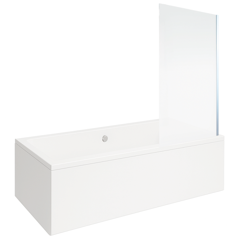 Baignoire rectangulaire VitrA Neon 180x80cm + Pare bain droit AURYS ...