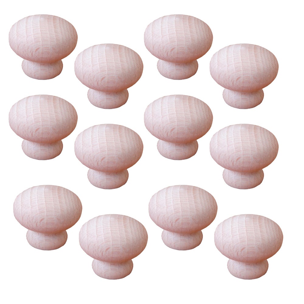 12 Un. POMOLI Maniglie legno faggio GREZZO per Mobile - Diametro 40MM ...