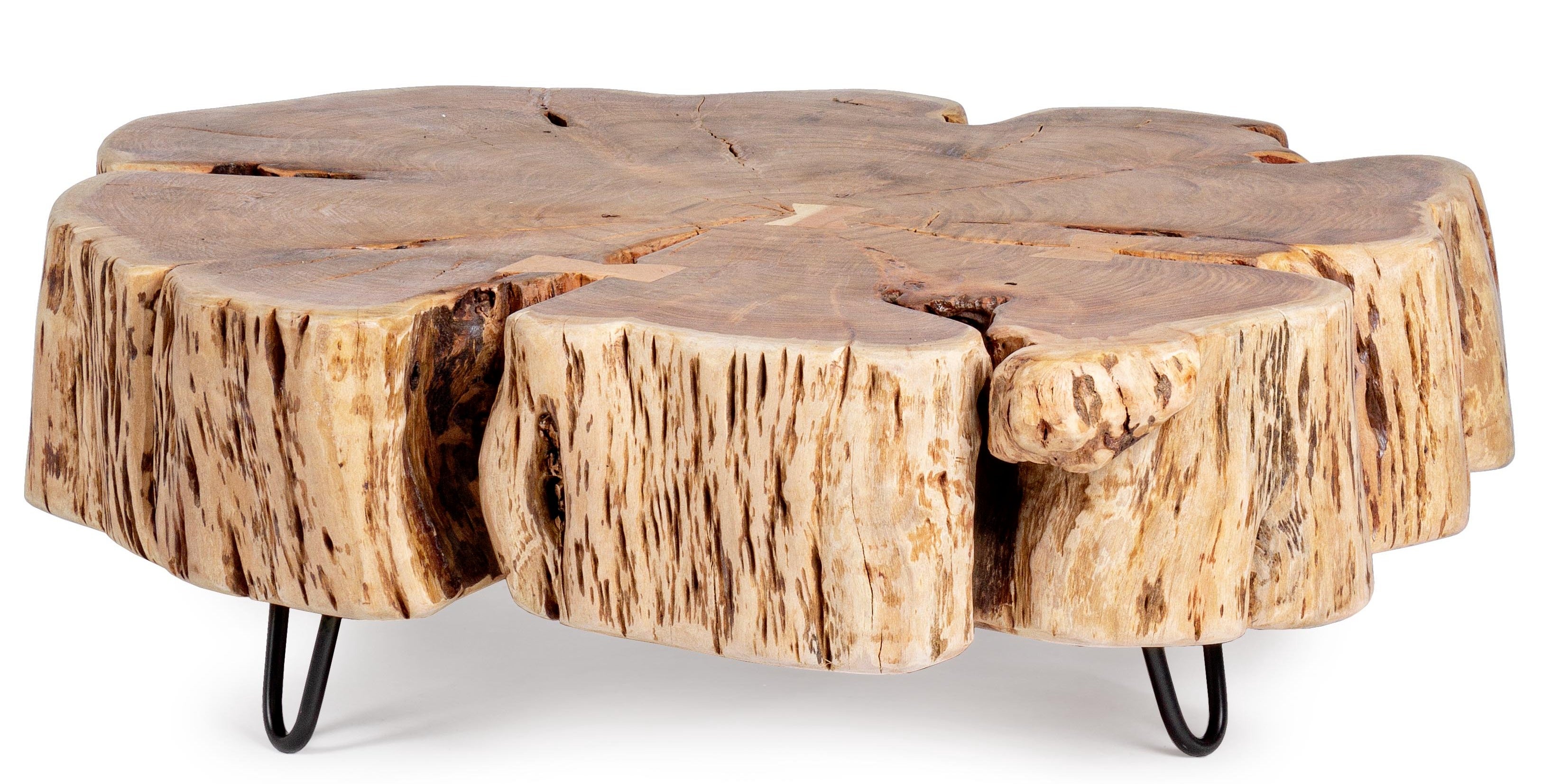 Table basse tronc d'arbre en bois d'acacia clair Adria 90cm | Leroy Merlin