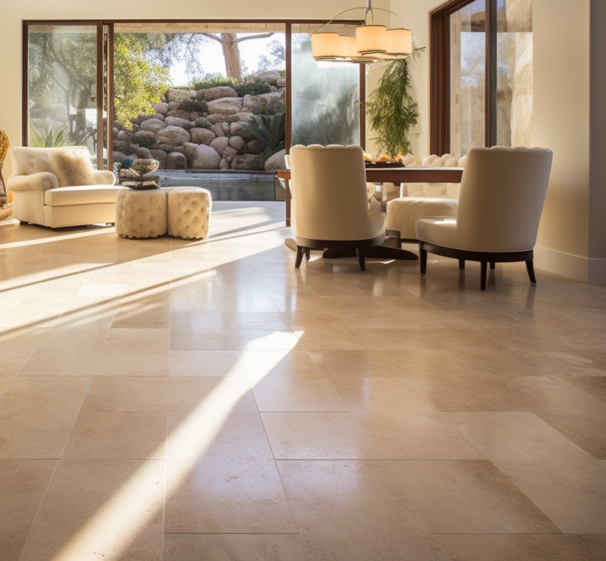 Travertin Gamme Premium Sol/Mur Intérieur l. 40.6 x L. 61 x ep. 1.2 ...