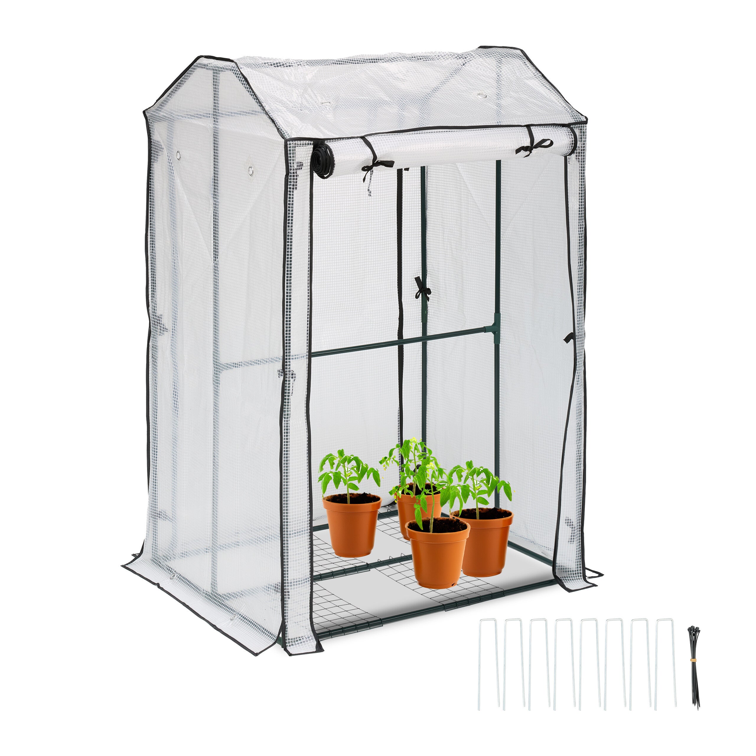 Serre de balcon avec 4 grilles, HLP: 150x100x80 cm, plastique PE et ...