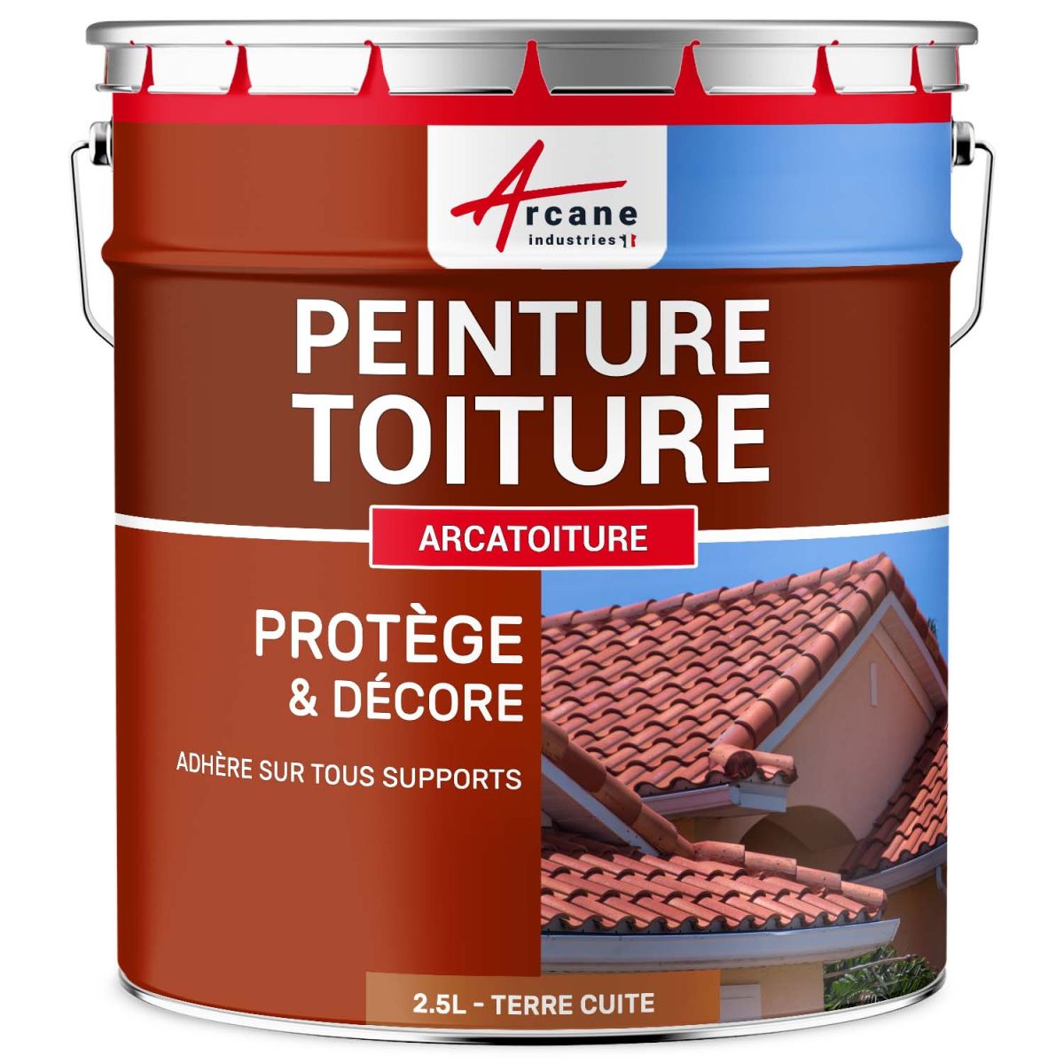 Pittura per Tetti e Tegole: ARCAROOF PAINT - 1222 - 2,5 L Marrone ...