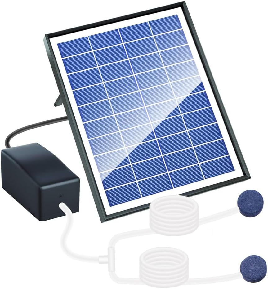 Kit pompe à air solaire 10 V 6 W – oxygénateur, pierres aération ...