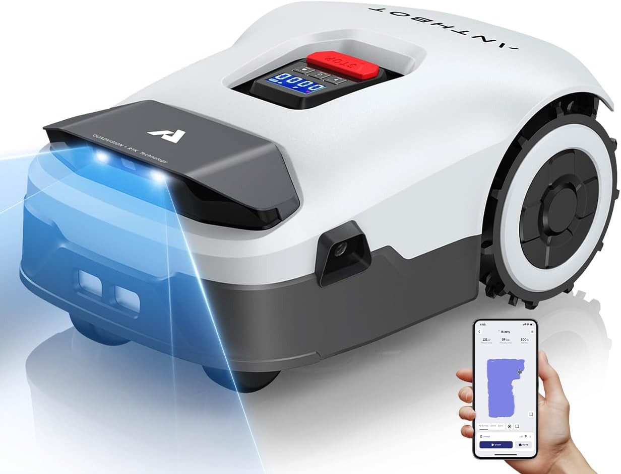 Redkey Robot Cortacésped Inalámbrico - 2000㎡,Full Band RTK & 4 Eyes 3D ...