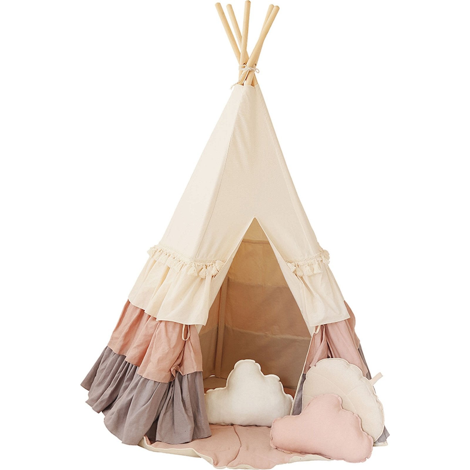 Ensemble Tente tipi et matelas enfant natural colors 120 x 130 x 180 cm ...