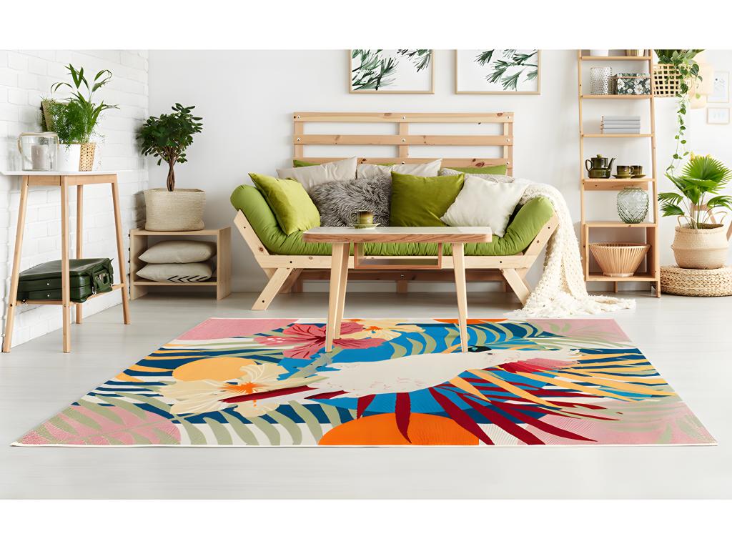 Tapis intérieur ou extérieur ethnique - 150 x 200 cm - Multicolore ...