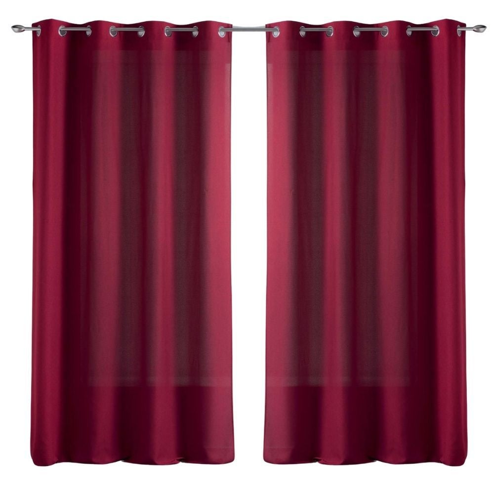 Lot de 2 rideaux Méliane - Rouge 140 x 260 | Leroy Merlin