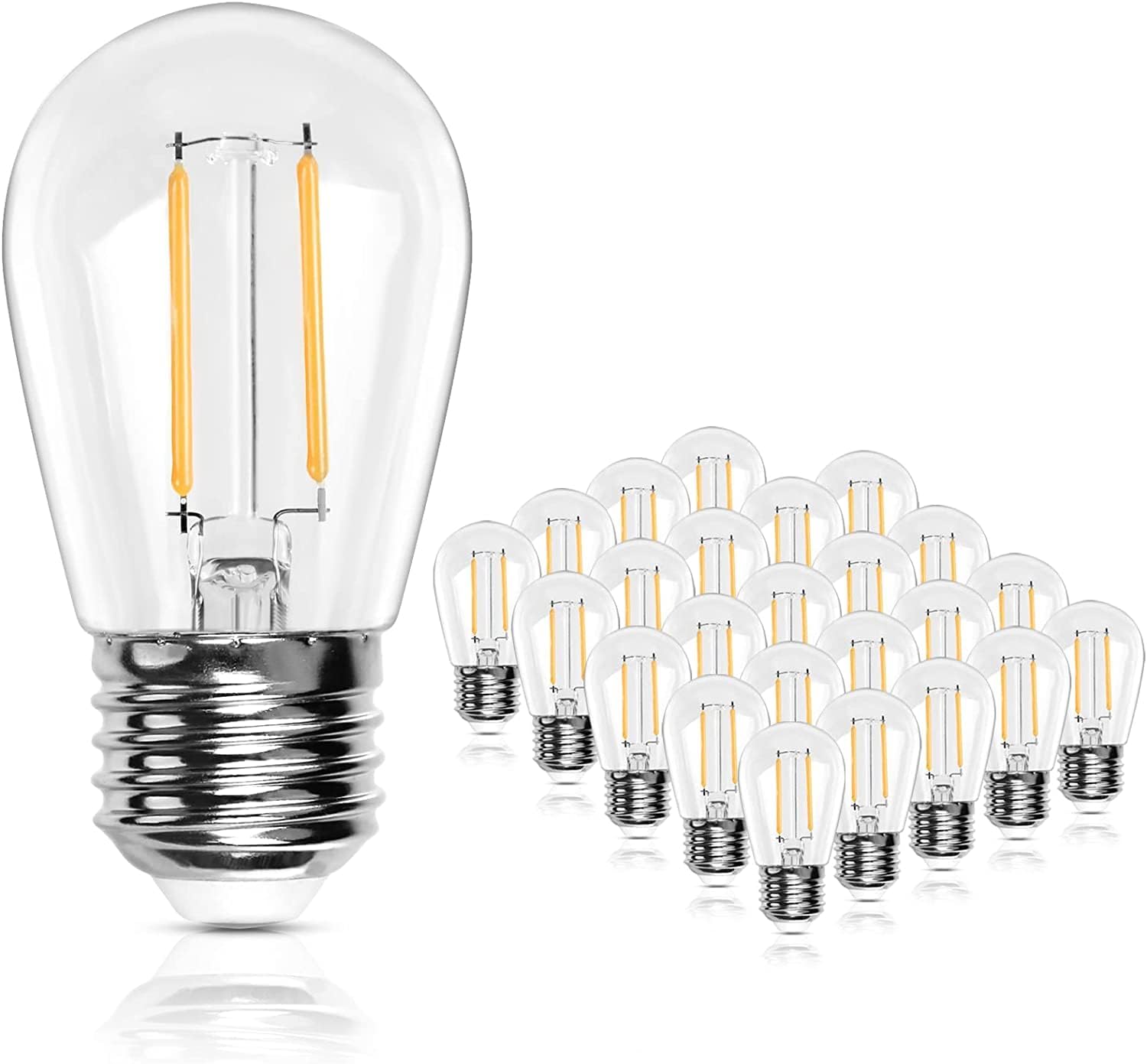 Lot de 25 Ampoules Led E27 Blanc Chaud, Ampoule Vintage 2W(Équivalent ...