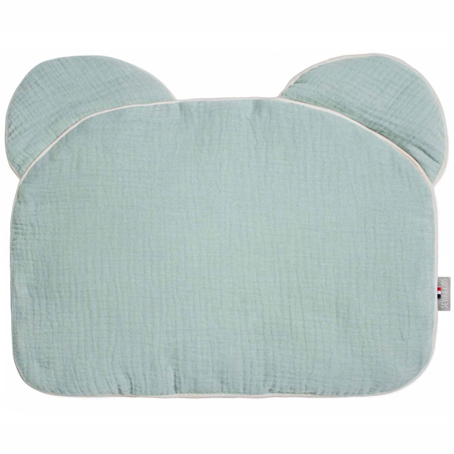 Oreiller bébé plat ourson en gaze de coton, Jeanne 27 x 35 cm | Leroy ...