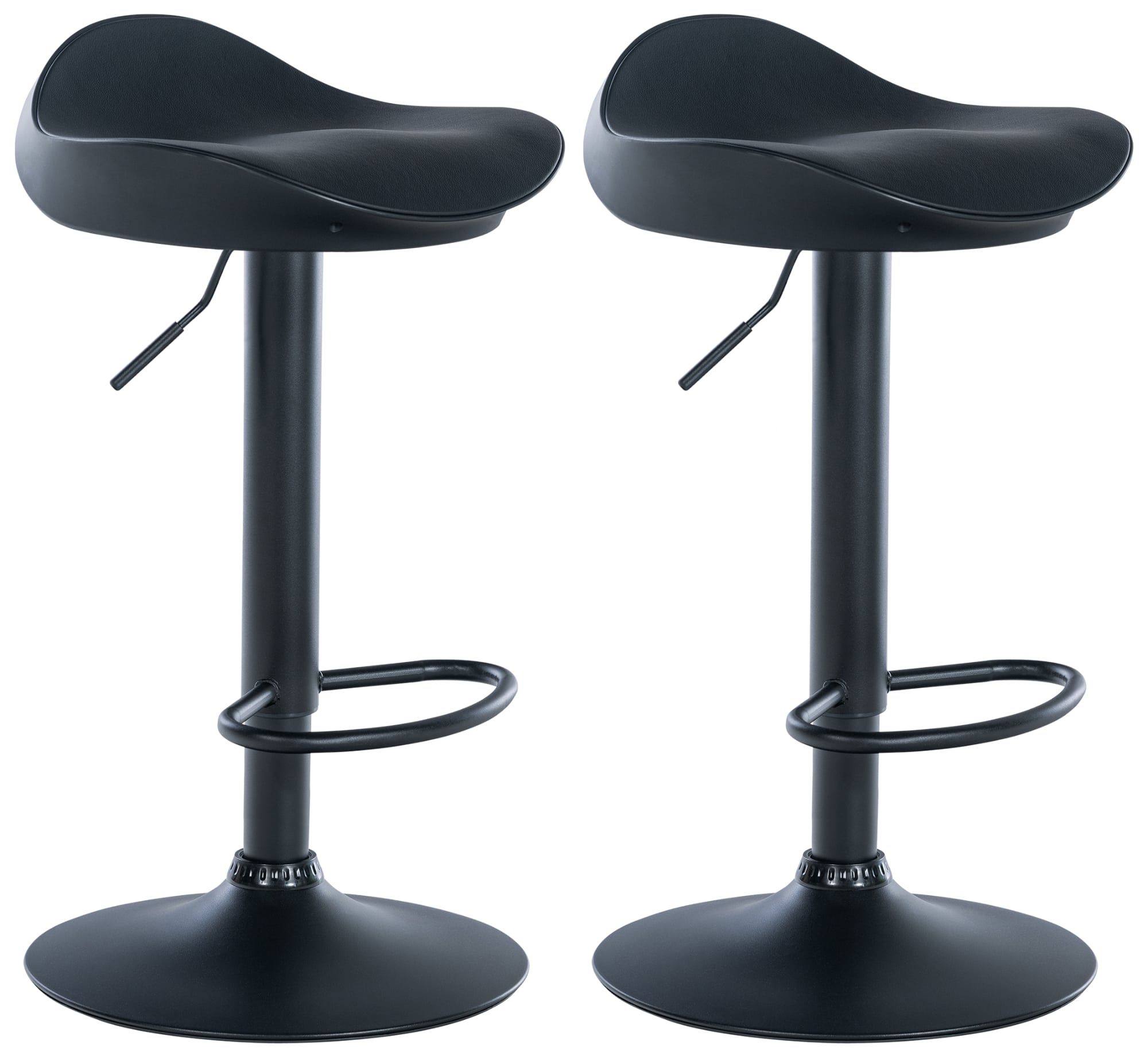 Lot de 2 tabourets de bar synthétique et plastique noir assise ...