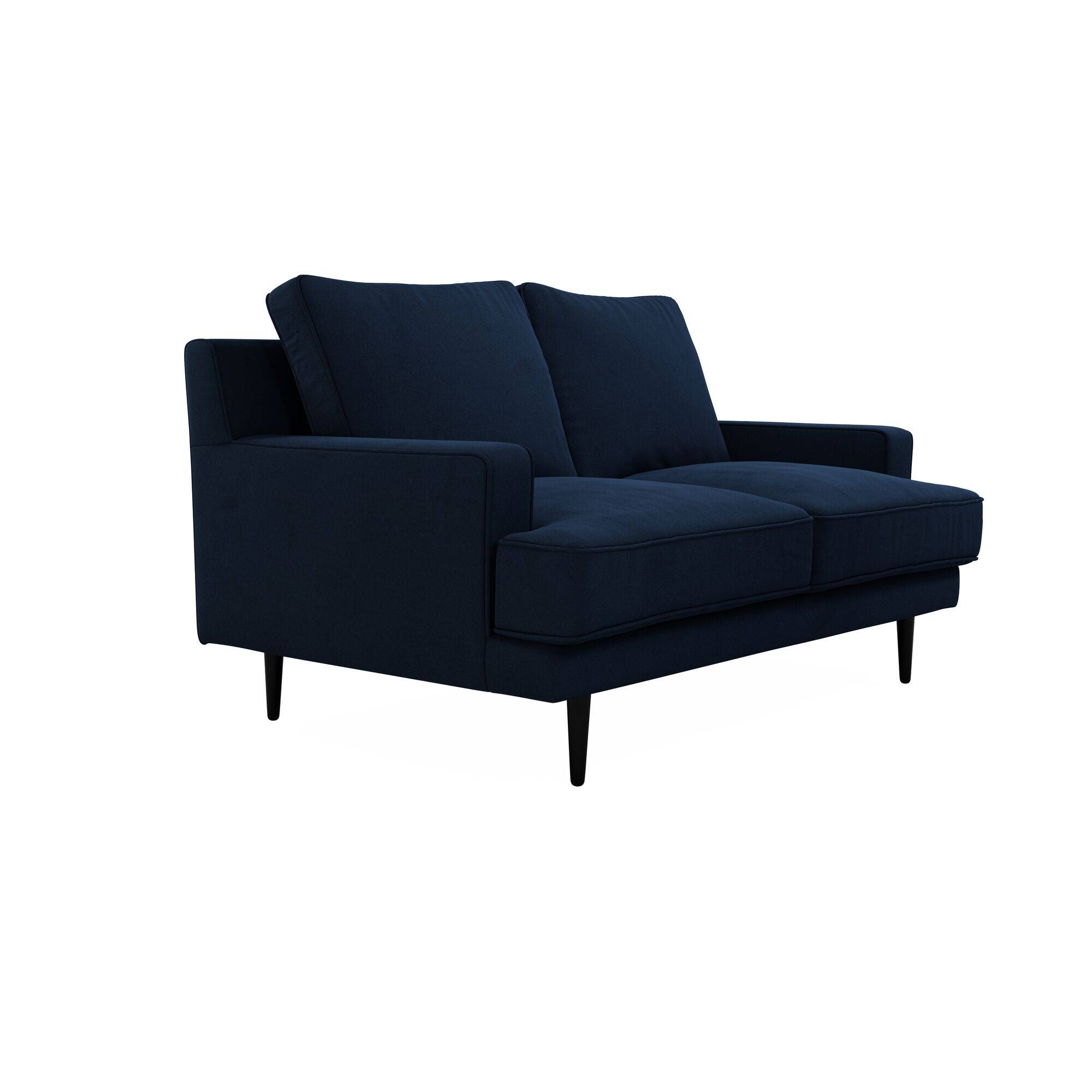 Canapé velours Oscar CAMIF EDITION - 2 places - Bleu | Leroy Merlin