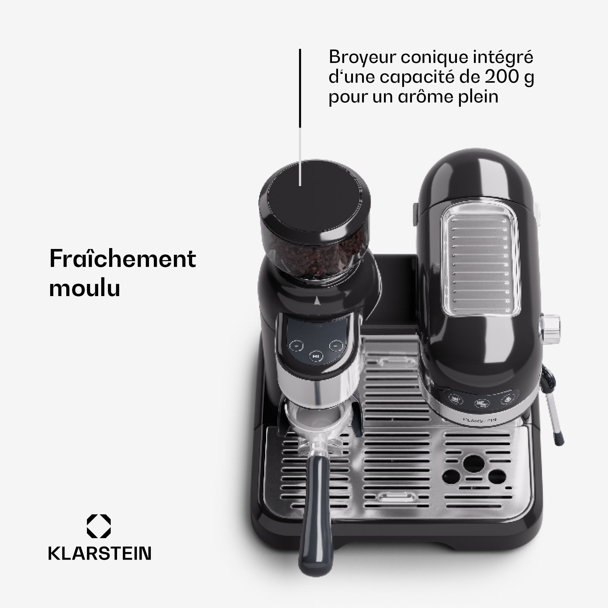 Klarstein Cafetière Mousseur de Lait Machine à Café et Machines à ...
