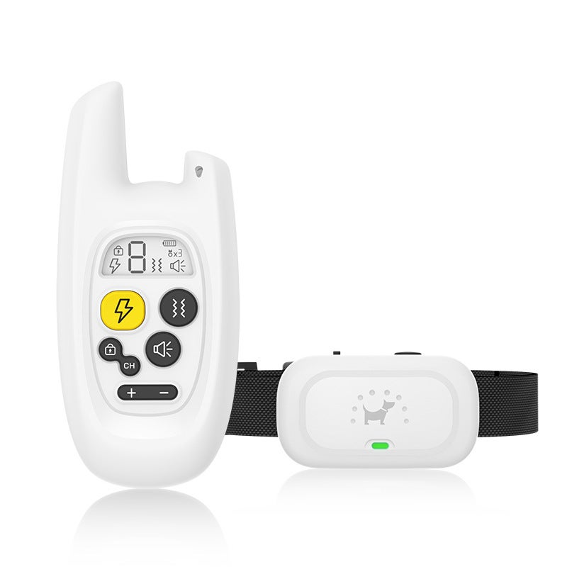 Pour chien avec télécommande, collier étanche rechargeable (blanc ...