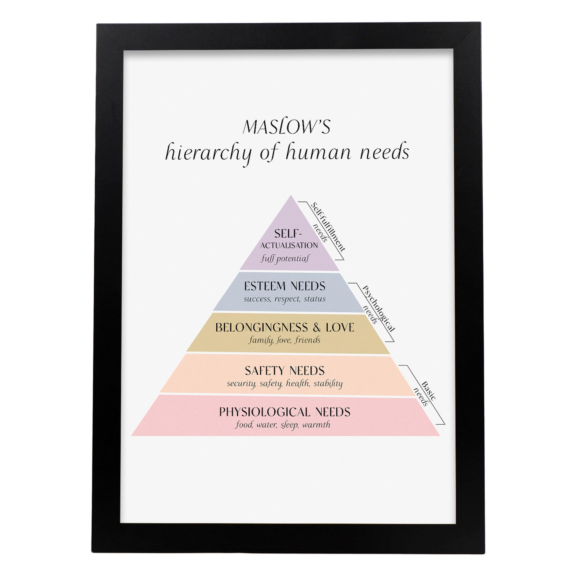 Affiche Maslows Hiérarchie Des Besoins Humains 2 Tableaux Décoratifs À ...