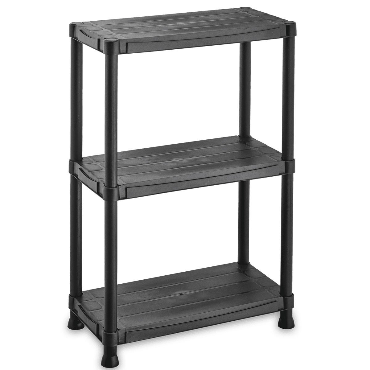 Etagère résine Noire 3 tablettes L61xP31xH95 cm Charge 30kg par étage ...
