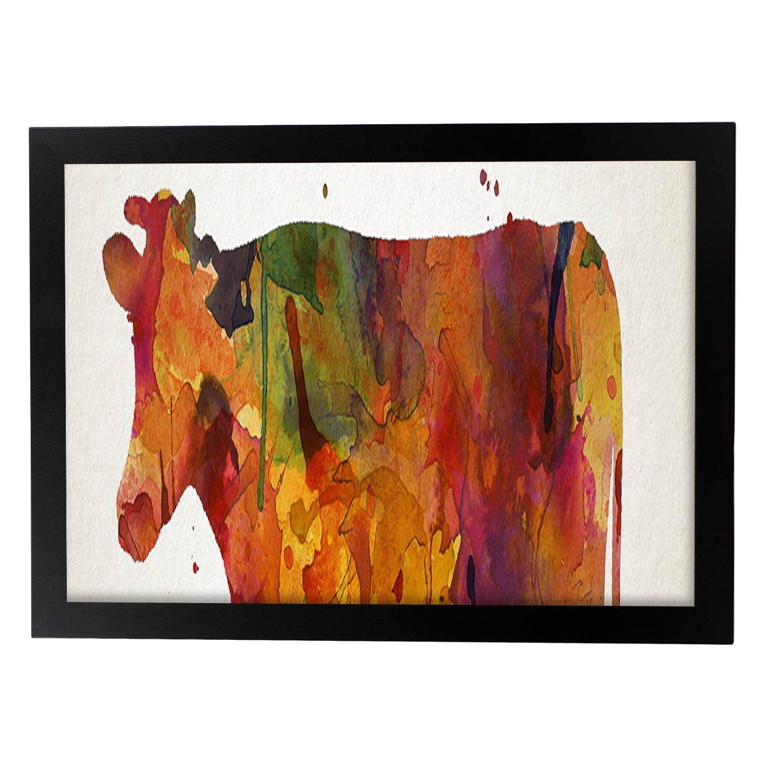 Affiche De Vache De Style Aquarelle. Plaques D'animaux Cadre D ...