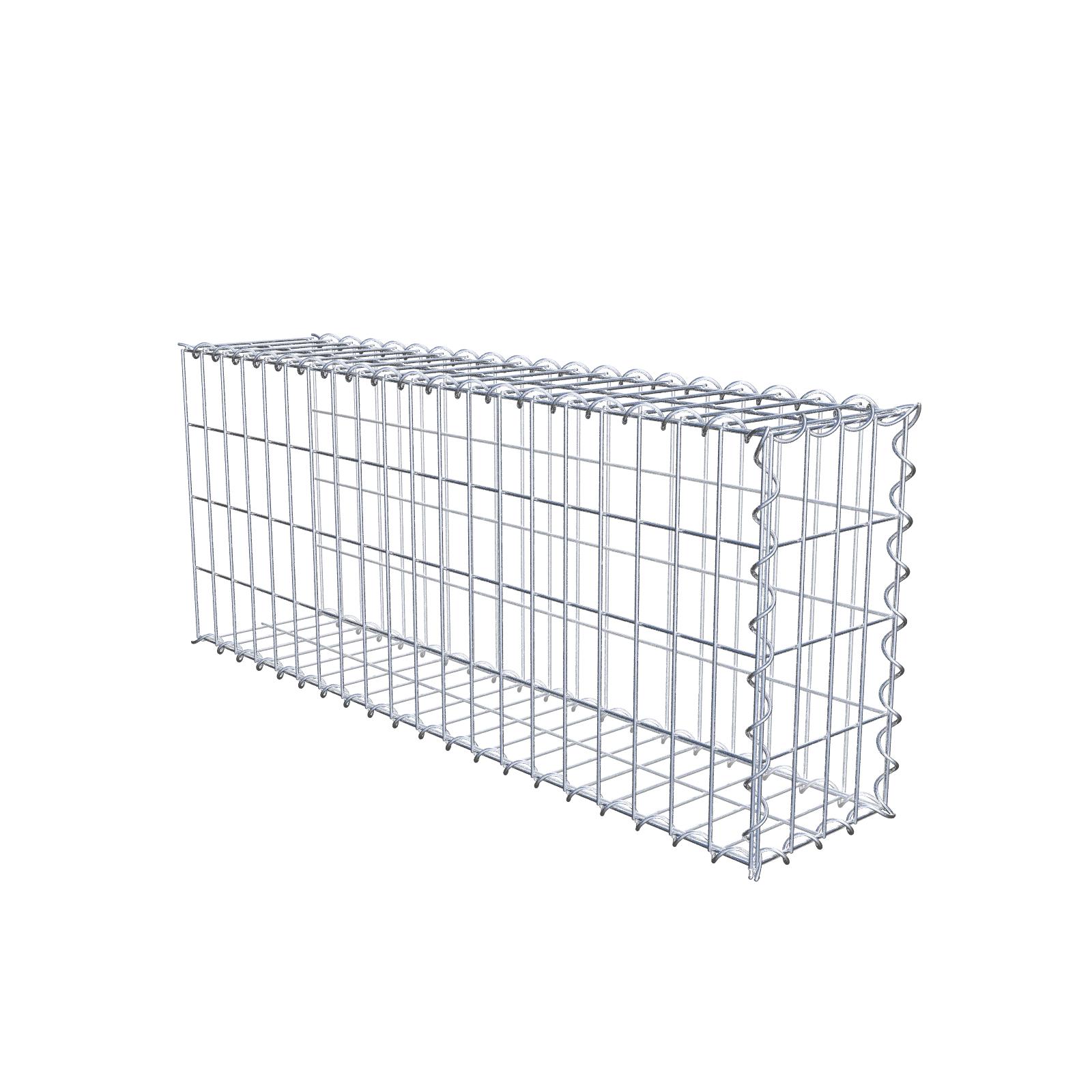 Gabion à monter en longueur 100 cm x 40 cm x 20 cm (L x H x P), maille 5 x 10 cm, Spirale, Avert ...