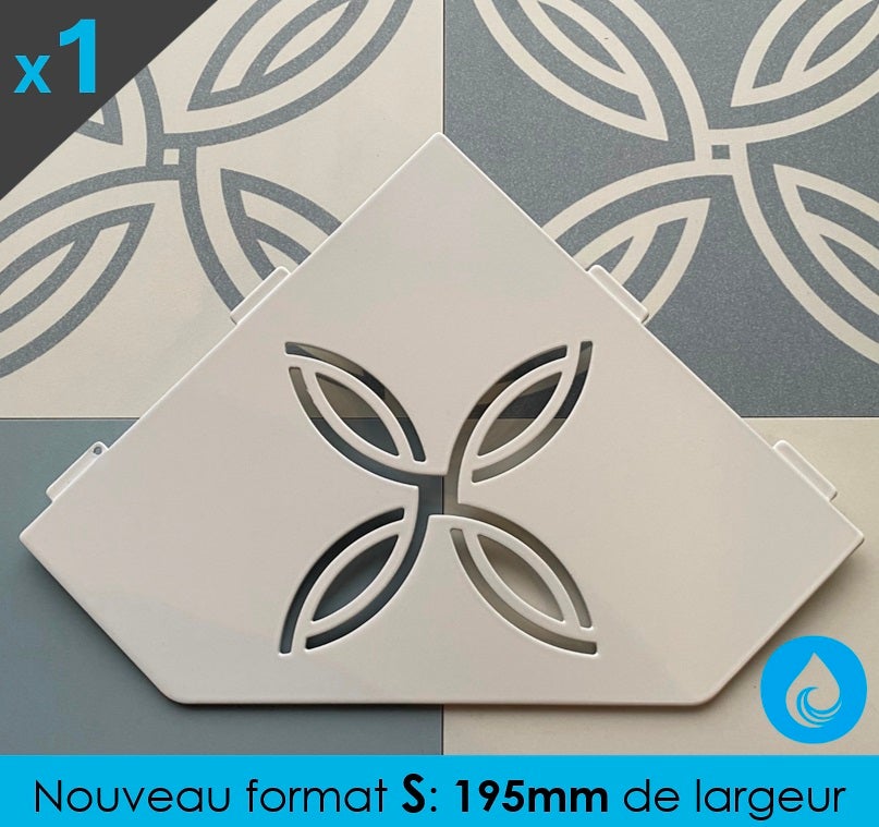 Tablette d'angle murale de douche en inox - Série Floral - Format S ...