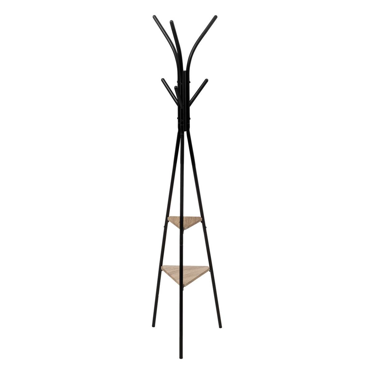 Porte manteau 6 crochets metal/bois noir "aliaj" - 5five | Leroy Merlin
