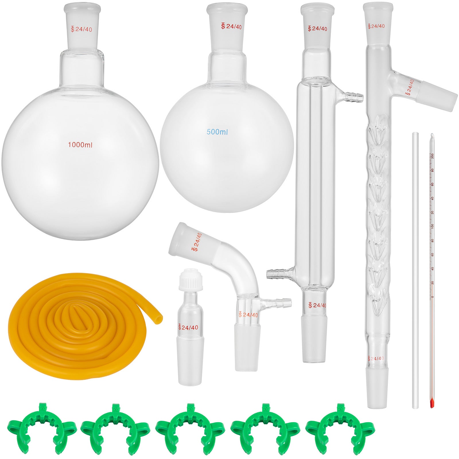 VEVOR Kit Distillation Verre Labo 24/40 - 13 pcs Unité de Distillation ...