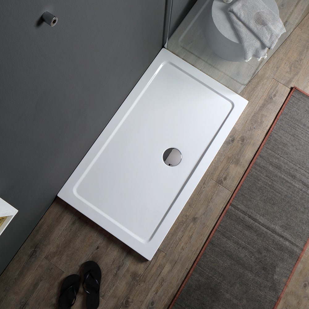 BAC À DOUCHE EN ACRYLIQUE 120X70 RECTANGULAIRE | ALBA | Leroy Merlin