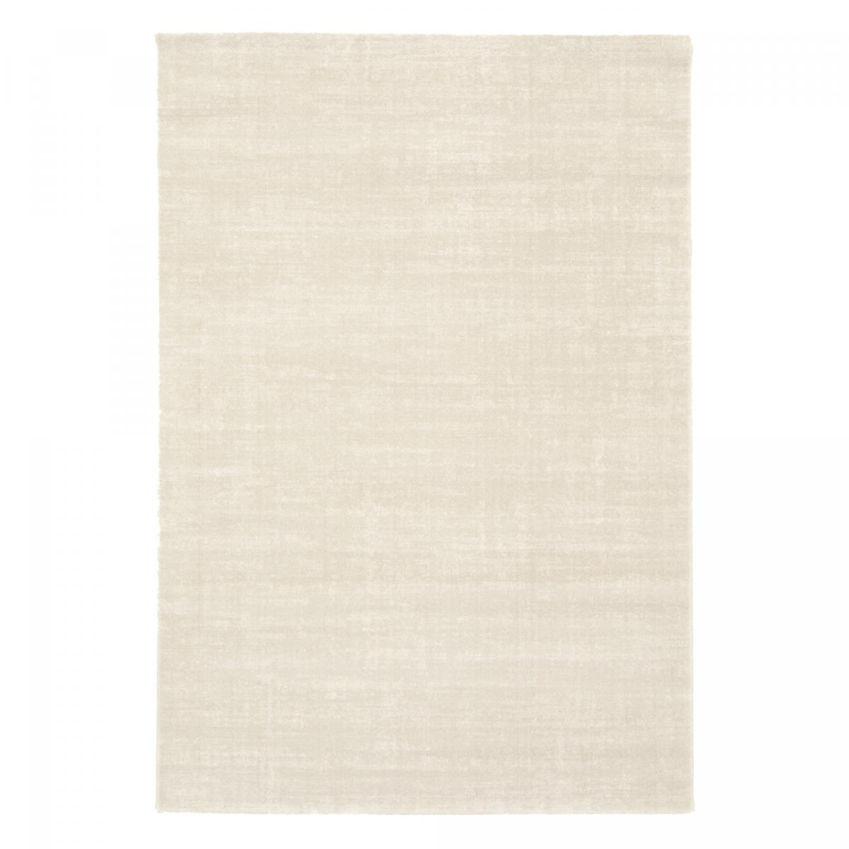 Alfombra de dormitorio 80x150 tejida crema rectángulo liso LUCEN 5 ...