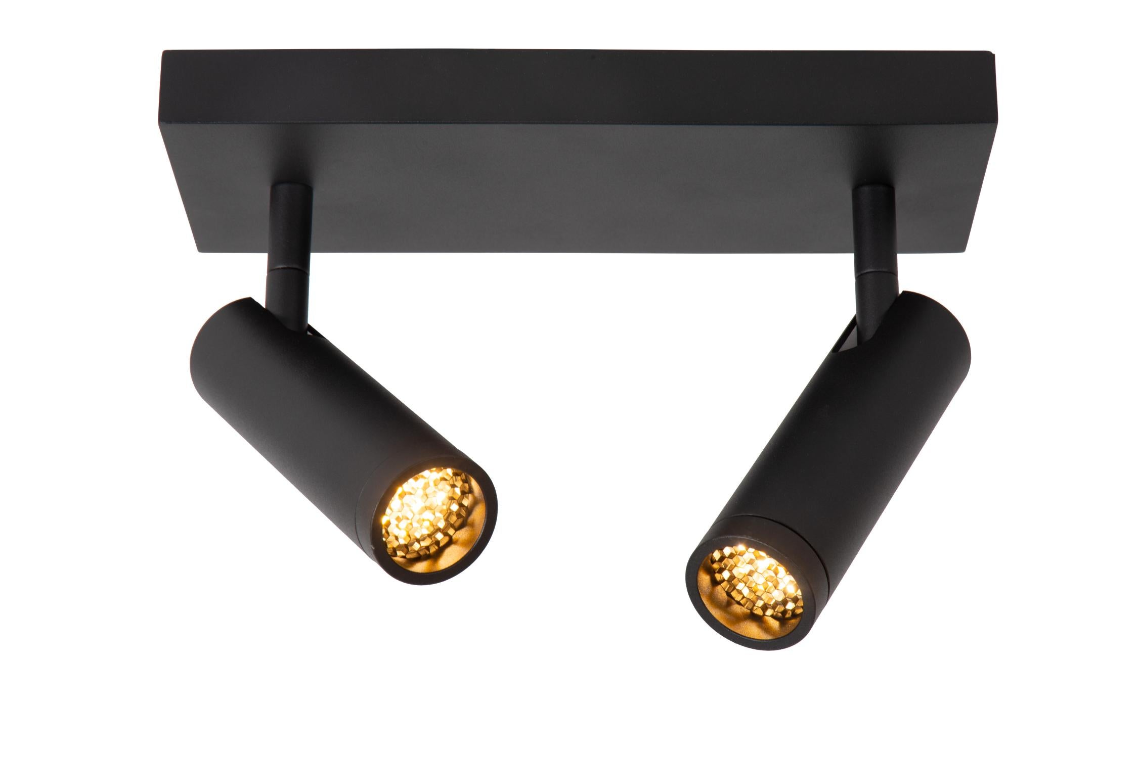Lucide GRADO - Spot plafond - 2xGU10 (MR11) - Noir | Leroy Merlin