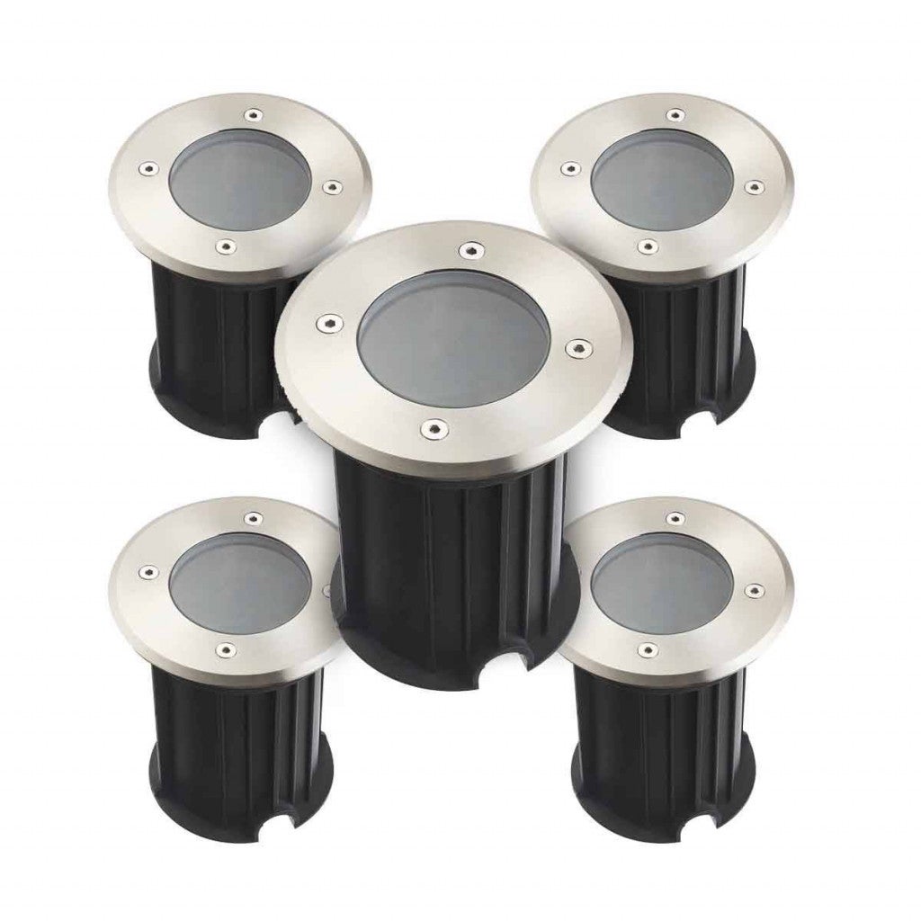 Pack de 5 Supports Spots Sol Encastrables GU5.3 DC12V Étanche IP67 Rond ...