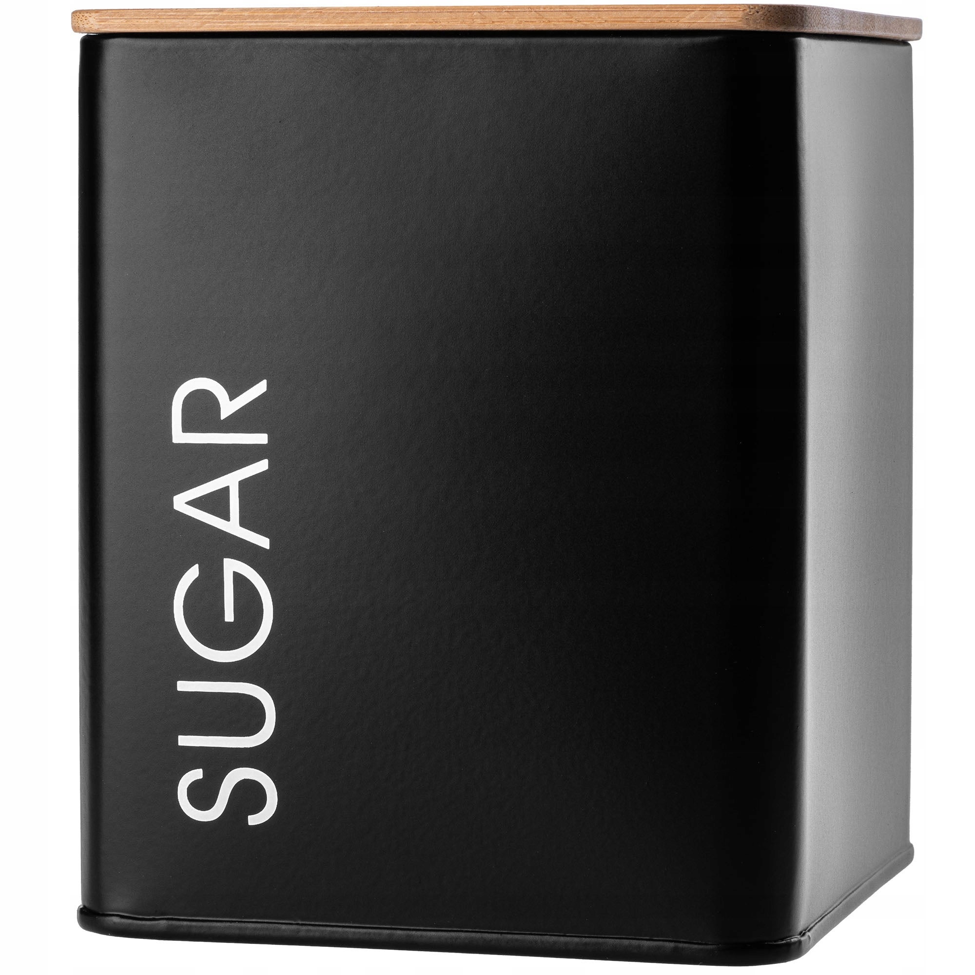 KADAX Azucarero de metal negro con tapa de cocina de bambú | Leroy Merlin