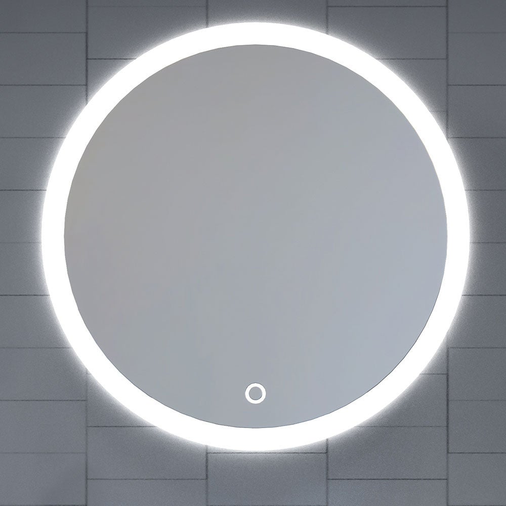 Miroir avec éclairage LED rond 80 cm MOO 20W 6000K en verre | Leroy Merlin