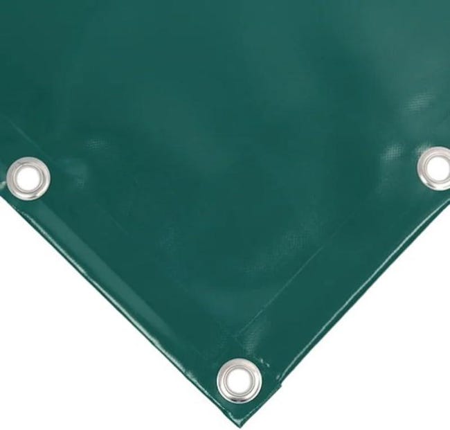 Bâche PVC étanche verte | Bâche à œillets tous les 50CM 650g/m² ...