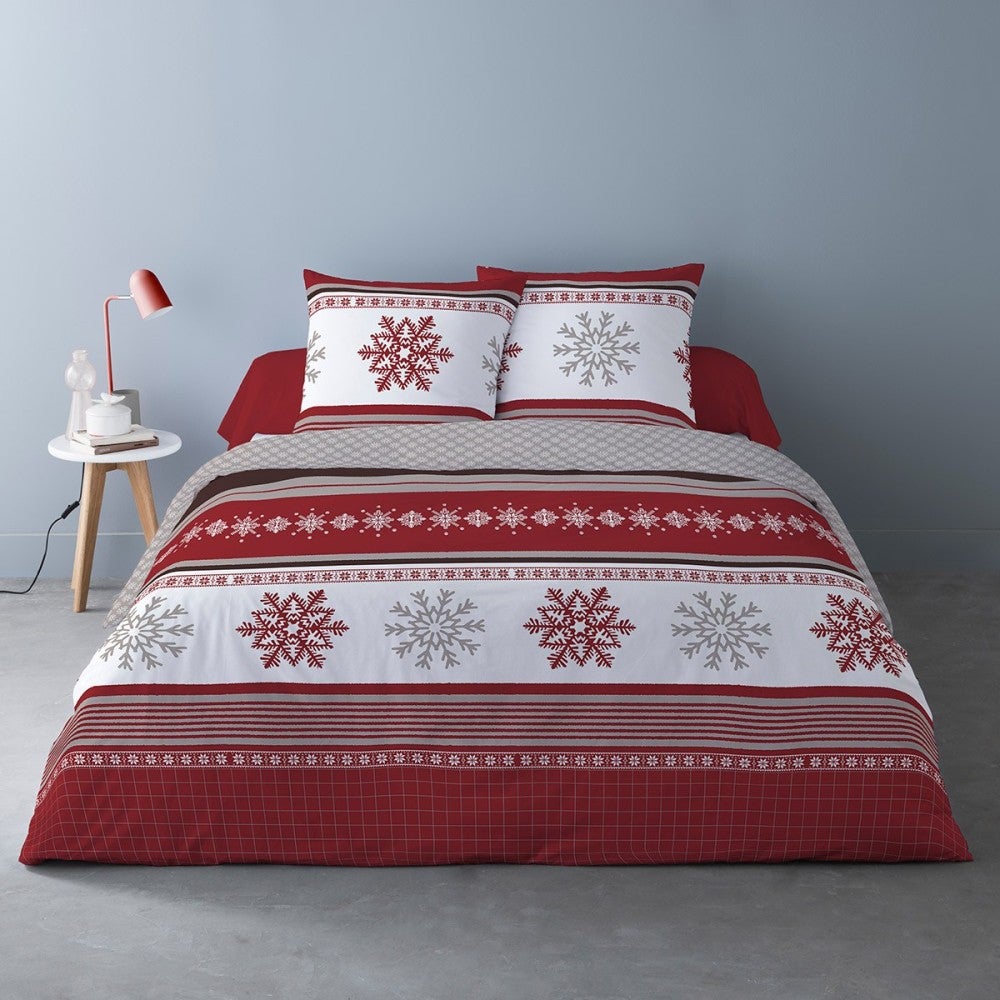 Housse de couette 200x200 Adèle + 2 taies coton flanelle | Leroy Merlin