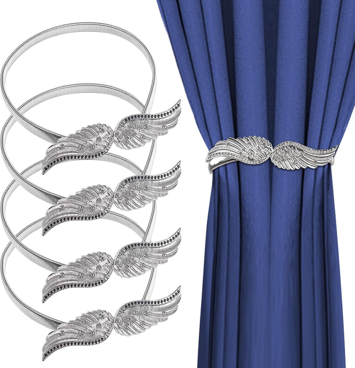 4 Pièces Attaches de Rideaux, Décoratives Embrasse à Rideau en Ailettes ...