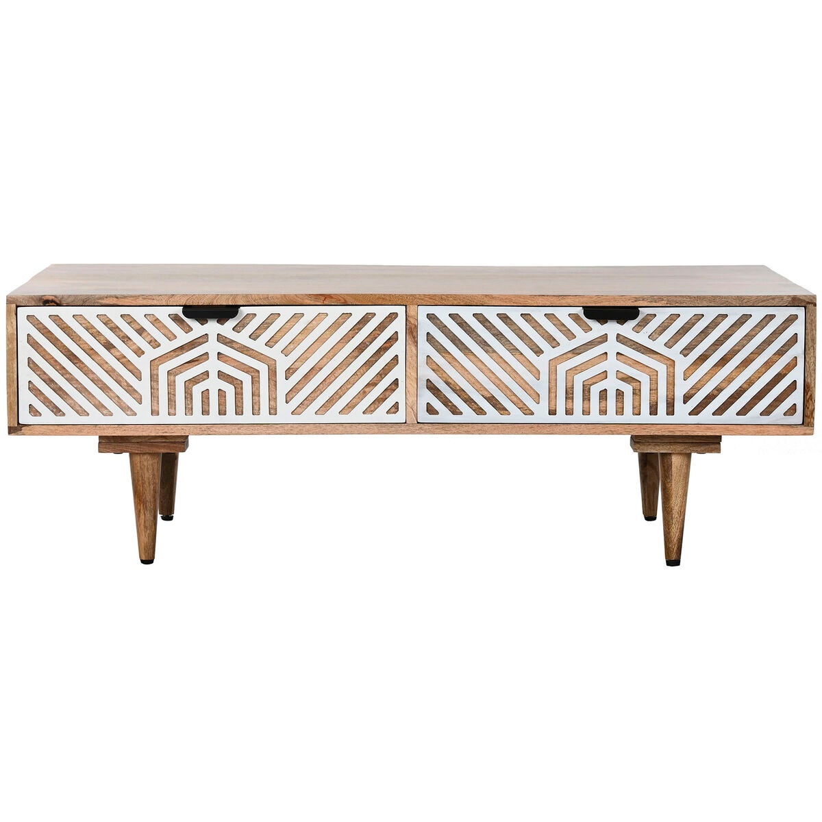 Mesa de Centro Home ESPRIT Blanco Madera de mango 115 x 60 x 40 cm ...